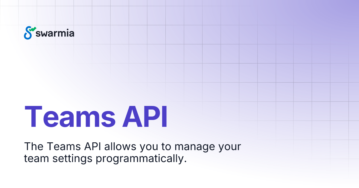 Teams API | Swarmia docs