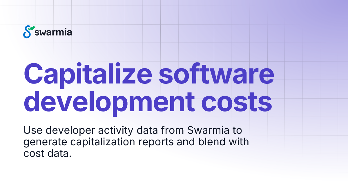 Capitalize software development costs | Swarmia docs