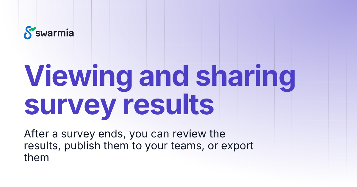 Viewing and sharing survey results | Swarmia docs